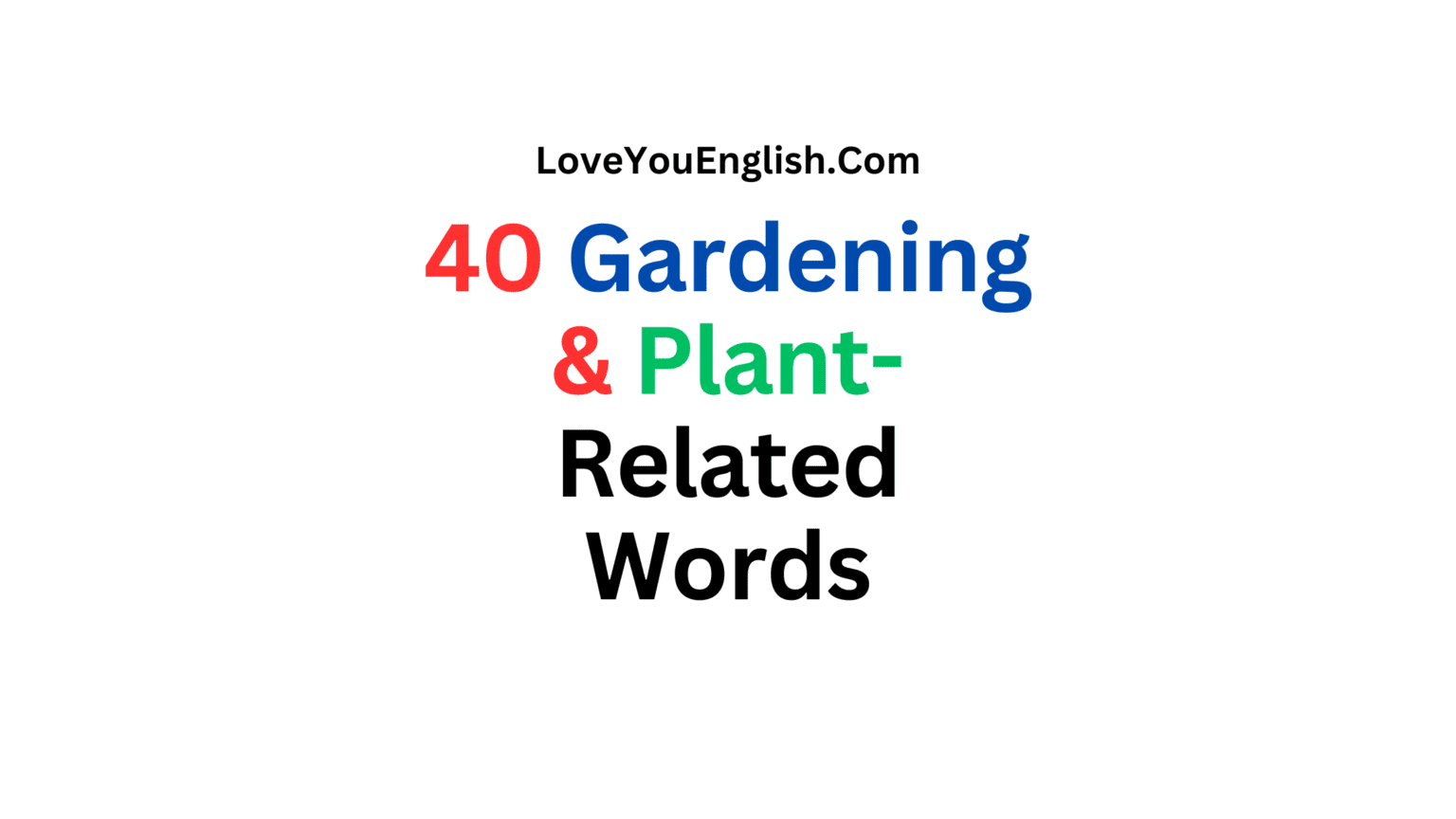 English Vocabulary: 40 Gardening and Plant-Related Words