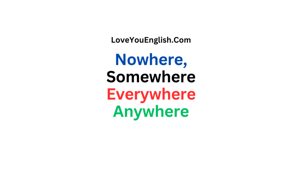 How to Use Nowhere, Somewhere, Everywhere, and Anywhere